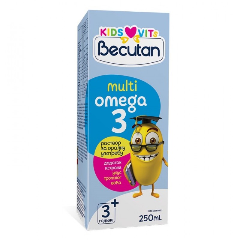 BECUTAN KIDS VITS MULTI OMEGA 3 SIRUP 250ML - | Galen Pharm On-line