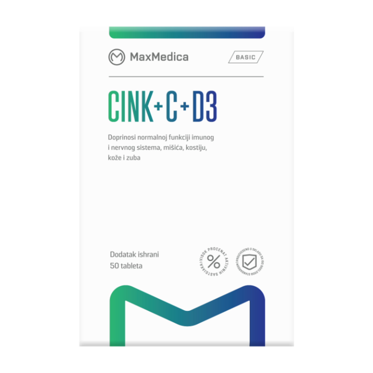 MAXMED CINK + C + D3 TABLETE A50 | Galen Pharm On-line