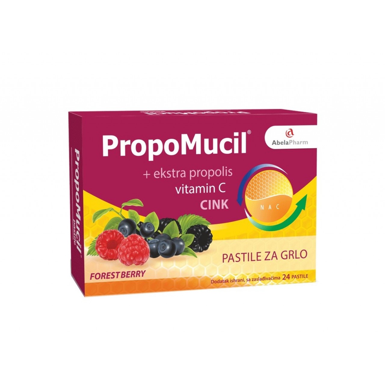 PROPOMUCIL PASTILE ZA GRLO ŠUMSKO VOĆE A24 | Galen Pharm On-line