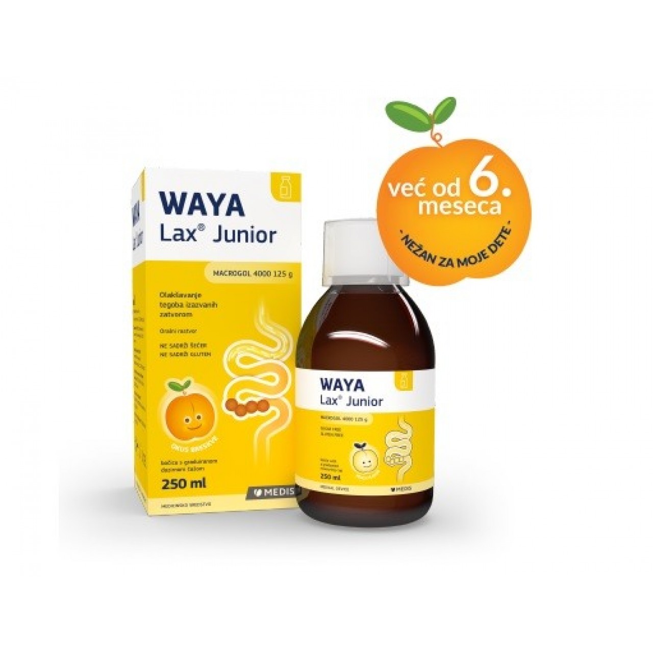 WAYA LAX JUNIOR ORALNI RASTVOR 250ML - 39195 | Galen Pharm On-line